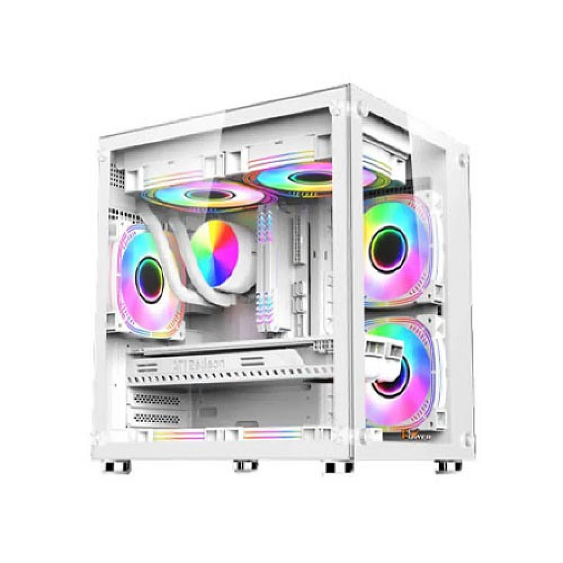 PC POWER ICE CUBE WHITE DESKTOP GAMING CASING price in BDa