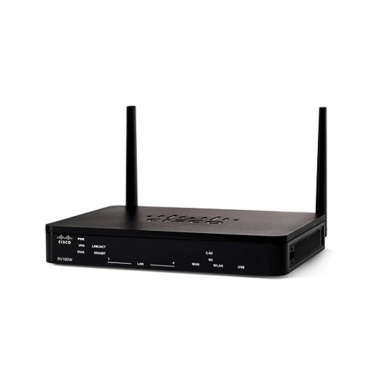 CISCO RV160W VPN Router with 2 Antenna (Black)