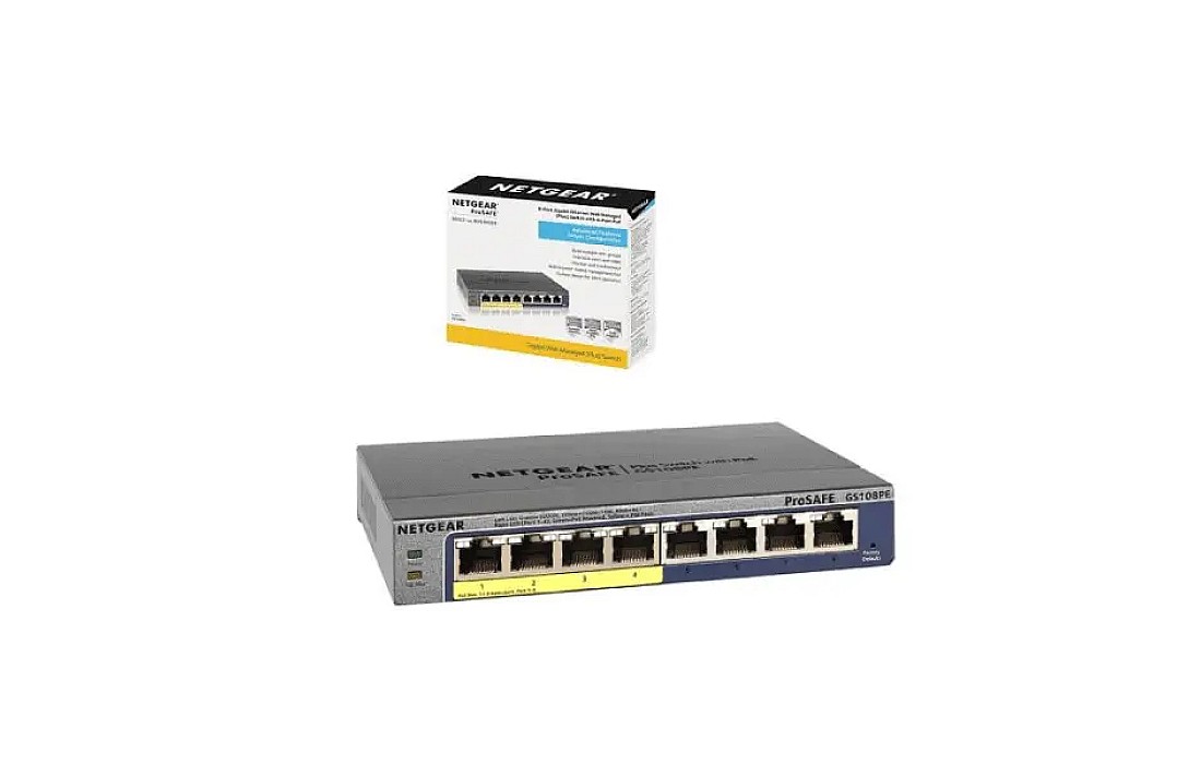 Netgear GS108PE 8-Port Gigabit Smart Managed Plus Switch